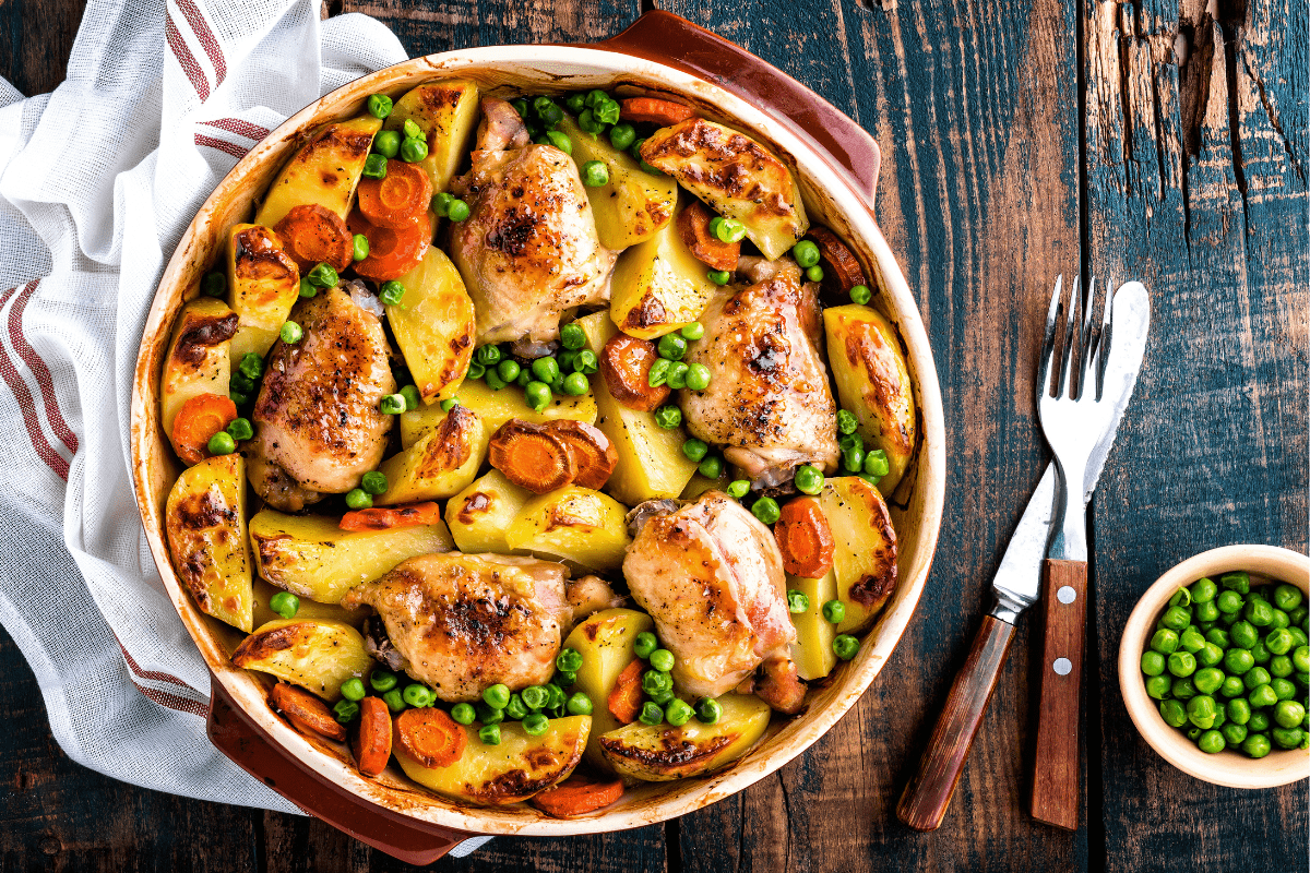 Chicken Thighs with Roasted Veggies Recipe | Simply Nootropics AU